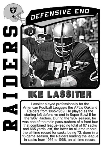 ACEO IKE LASSITER OAKLAND RAIDERS CUSTOM HAND MADE ART CARD | eBay