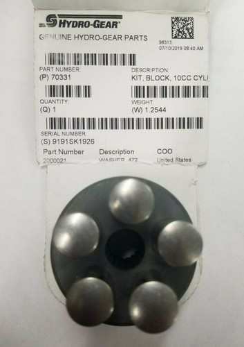 New Genuine OEM Hydro Gear Pump 10CC Cylinder Block Kit 70331 BDP-10A ...
