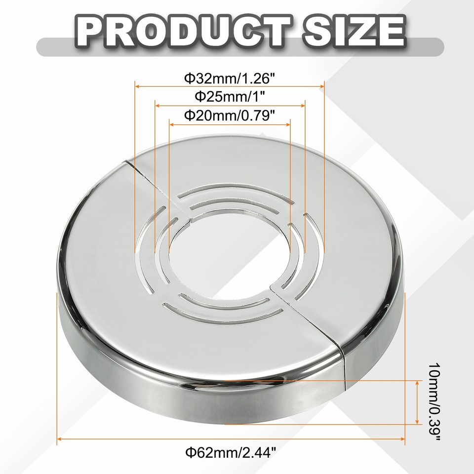 6pcs Wall Split Flange 0.39" Plastic Round Split Flange Pipe Cover ...