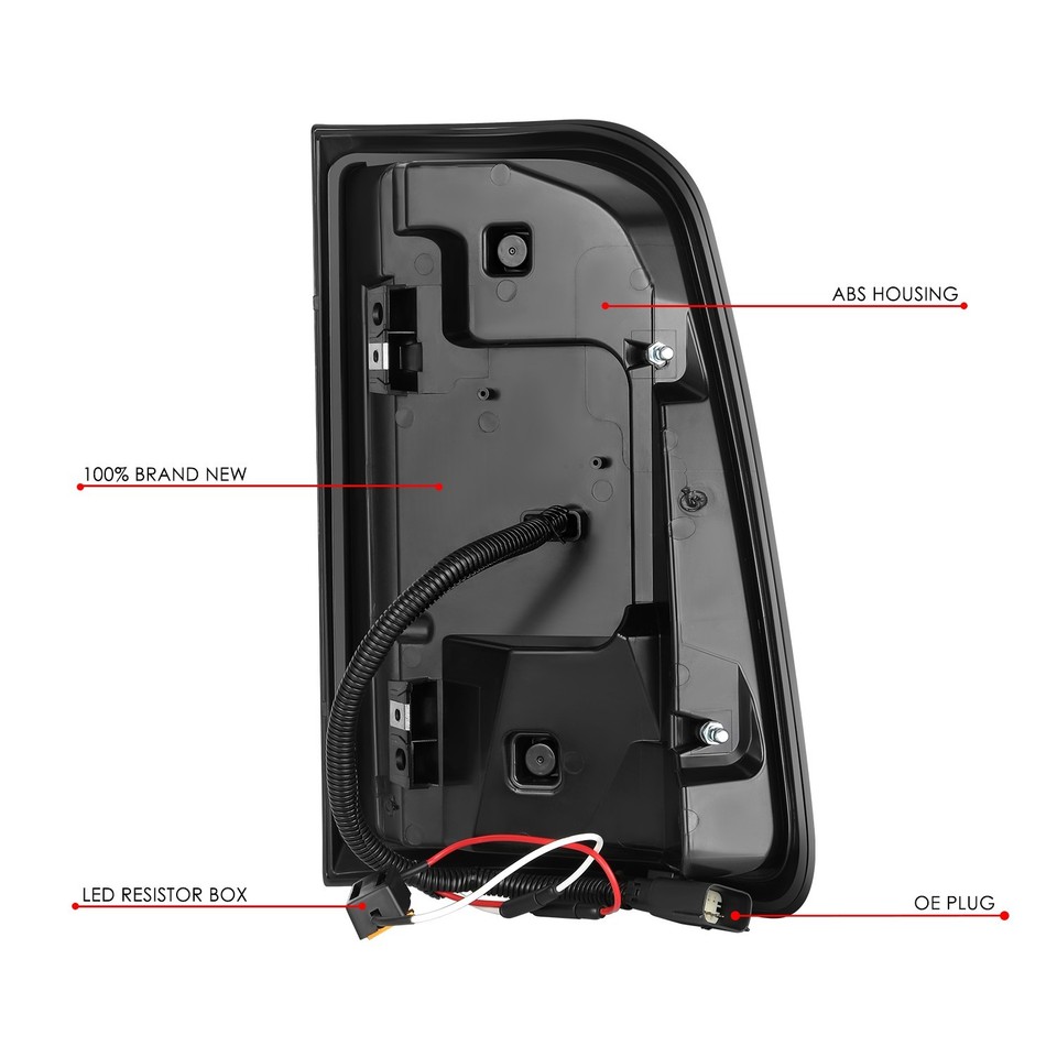Black Red Full LED Light Bar Projector Tail Light Replacement for Ram ...