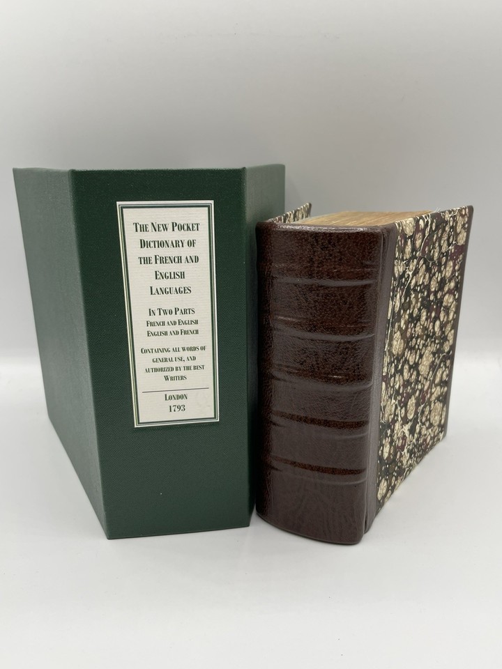 French English Dictionary (1793) Leather Fine Hand Binding Designer ...