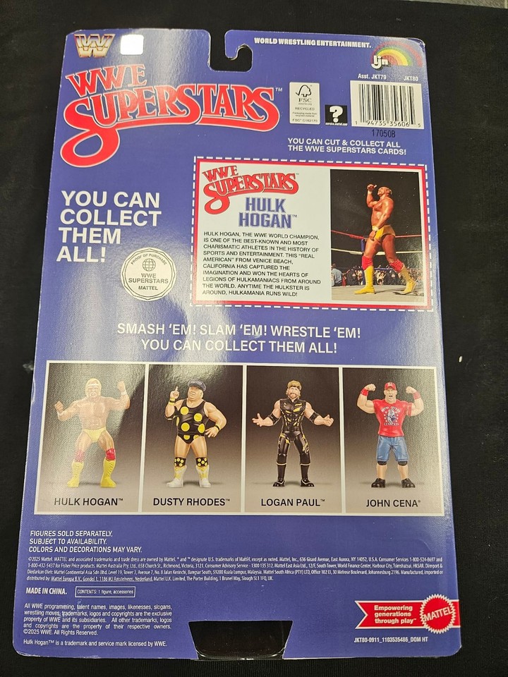 WWE Mattel LJN Superstars Hulk Hogan Retro CHASE BLACK CARD | eBay
