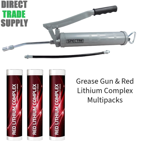 Heavy Duty Grease Gun And Red Lithium Complex Grease Cartridges Starter ...