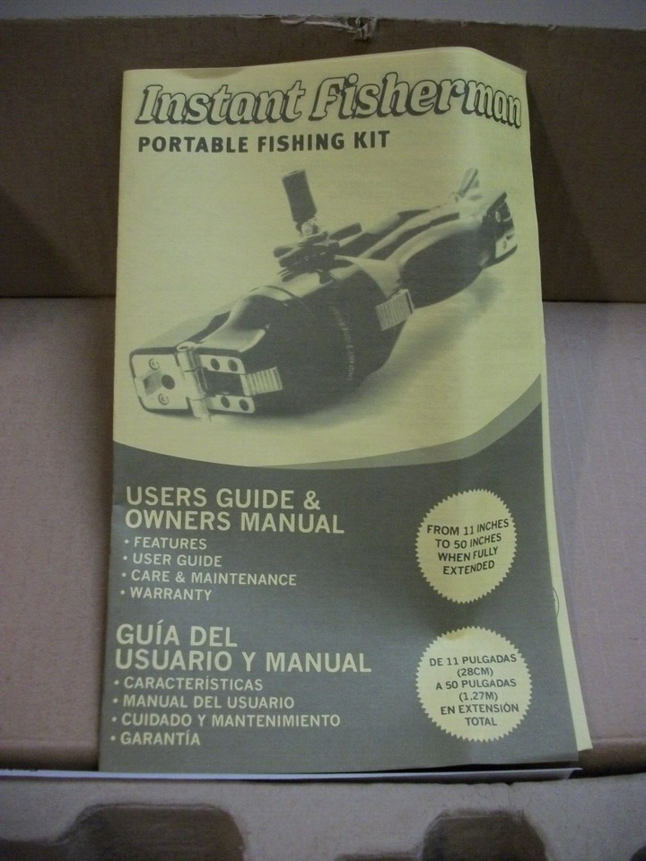 NEW IN BOX FOLDING PORTABLE INSTANT FISHERMAN FISHING ROD AND REEL ...