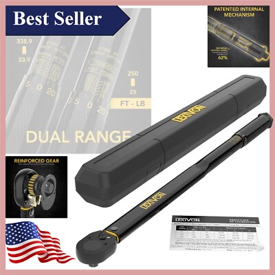 Durable 1/2-Inch Drive Click Torque Wrench 25-250 Ft-Lb - Reliable ...