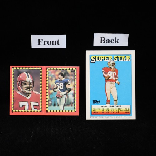 1988 Topps Super Star Sticker Back Cards - Jerry Rice, Shane Conlan ...