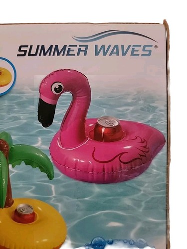 Summer Waves Cup Holder Float Flamingo Design Perfect for Pools 13x11 ...