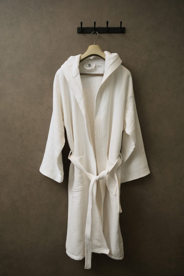 Luxury 100% Egyptian Cotton Waffle Terry Bathrobe Dressing Gown ...