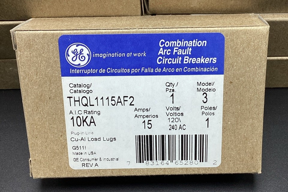 New Circuit Breaker GE THQL1115AF2 15 Amp 1 Pole 120V AFCI | eBay