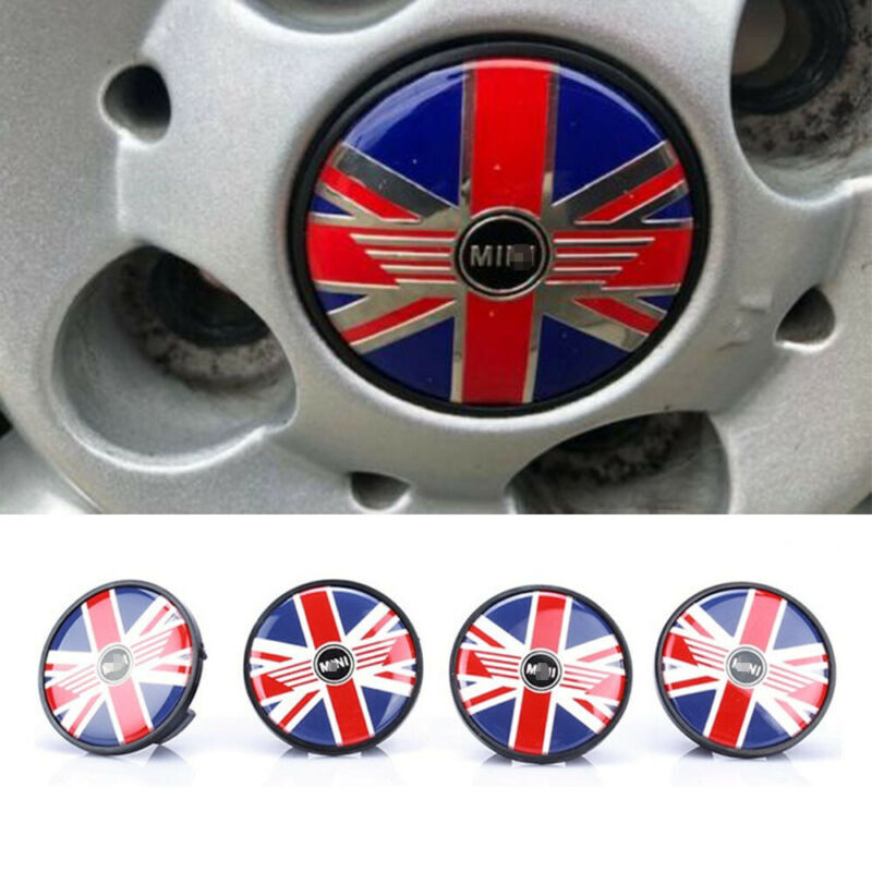 4 MINI Cooper Red Flag Alloy Wheel Centre Caps 36131171069 R50/R53/R55 ...