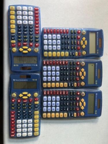 LOT OF 5 Texas Instruments TI-15 Explorer Scientific Calculators Used ...