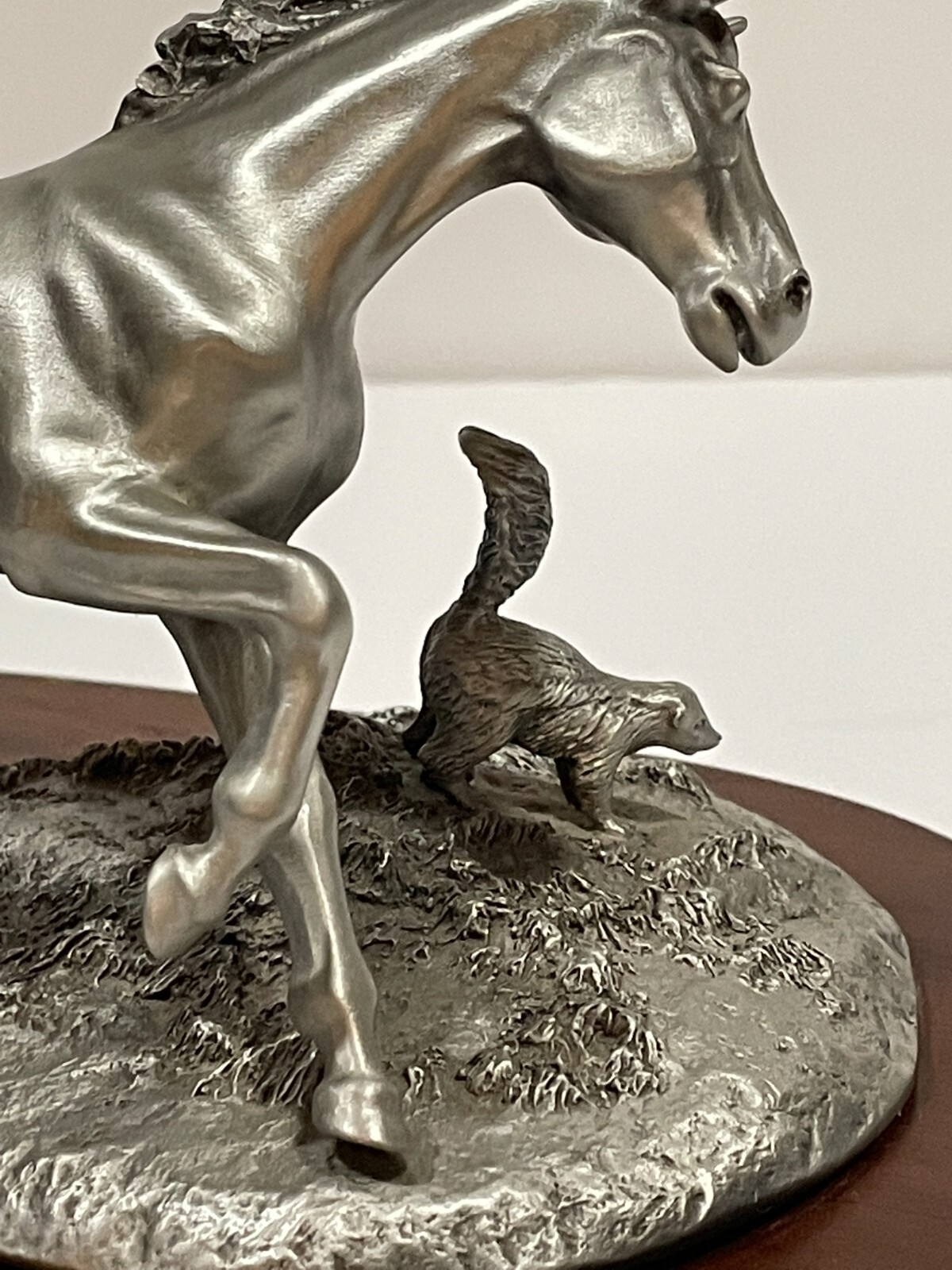 Surprise Chilmark Fine Pewter Spooked Horse Sculpture Signed Brian ...