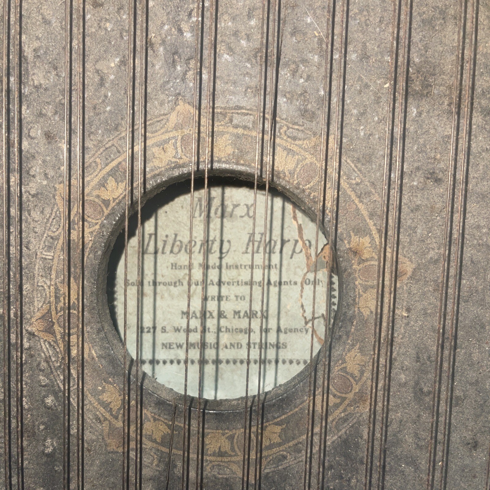 ANTIQUE MARX LIBERTY HARP CONSERVATORY QUALITY 46 STRING MUSICAL ...