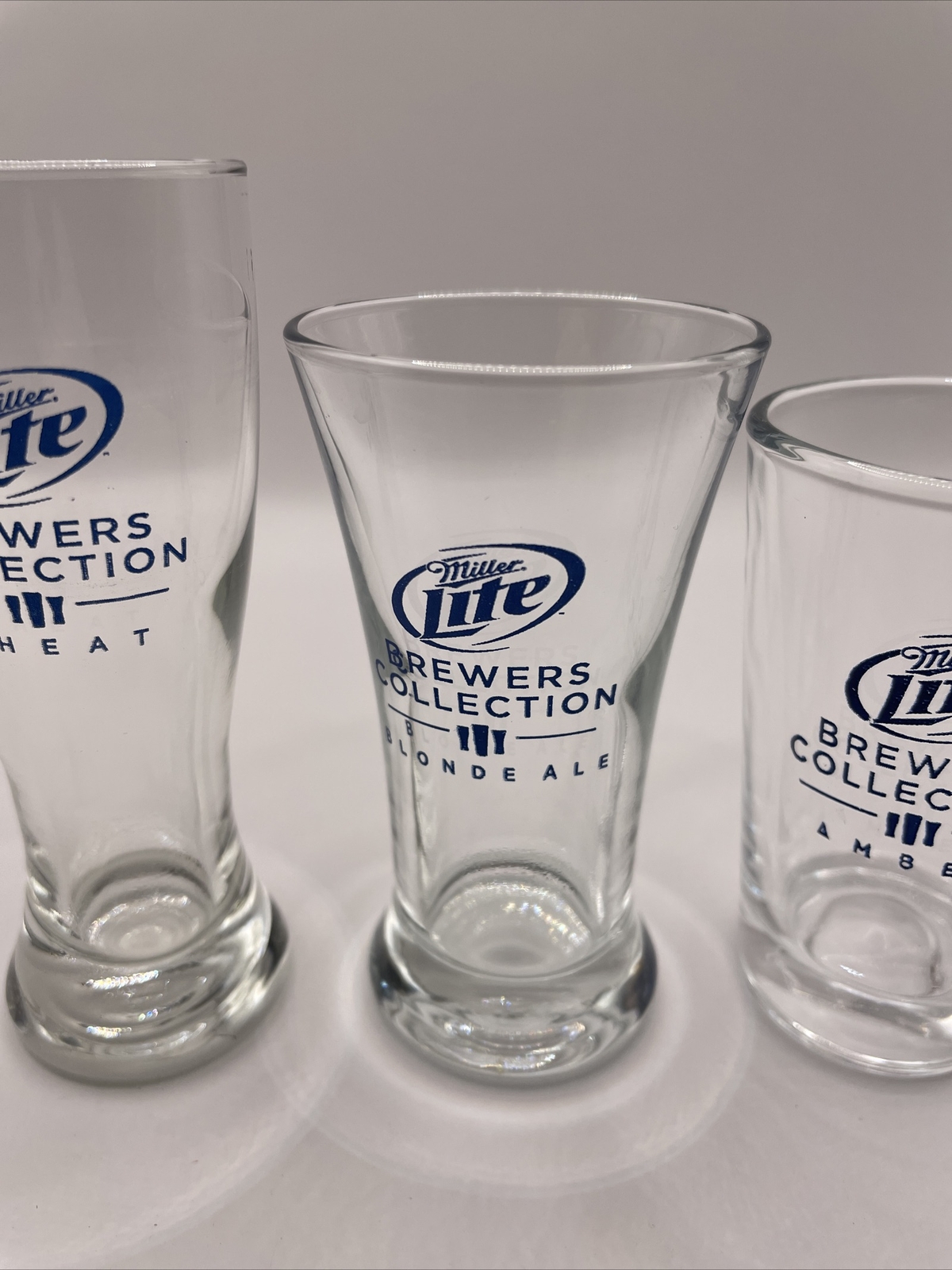 MILLER LITE Mini Beer Glasses Shot Set Of 3 Display Sample Wheat Blonde ...