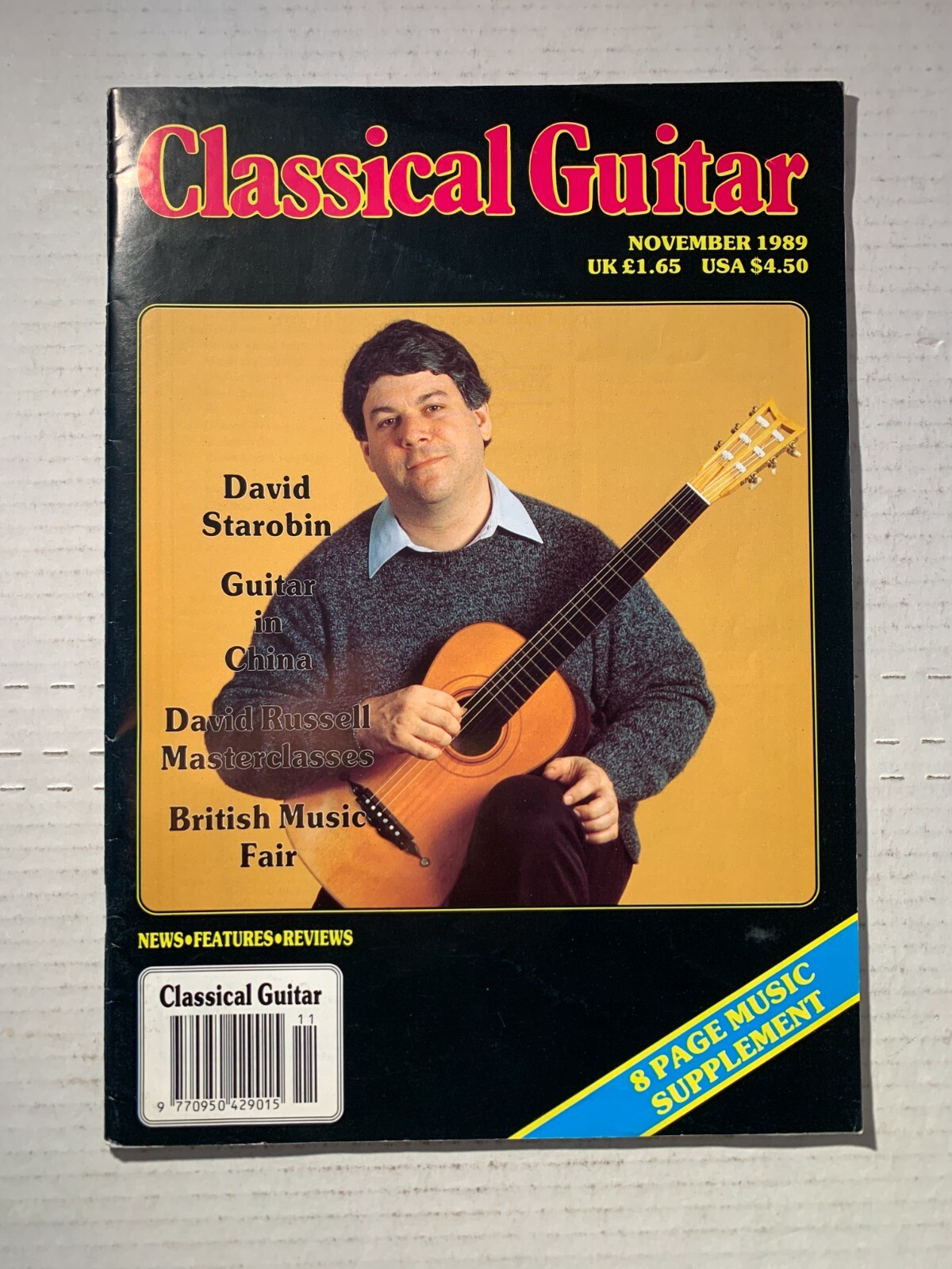 Classical Guitar Magazine - November 1989 - David Starobin, David ...