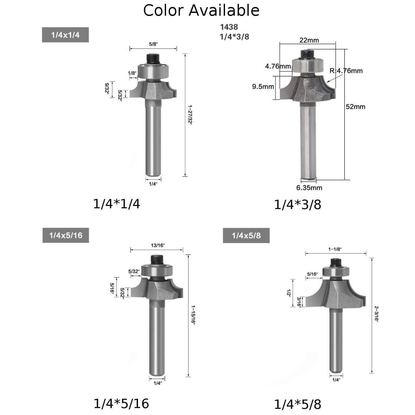 Sturdy Round Over Beading Edging Router Bit Suitable for a Variety of ...