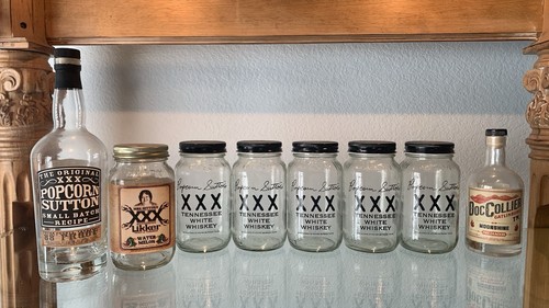 8 Unrinsed Popcorn Pam Sutton Doc Collier Moonshine Bottle Mason Jar ...
