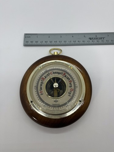 Vintage Swift Compensated Barometer Made In England Round Wood Frame ...