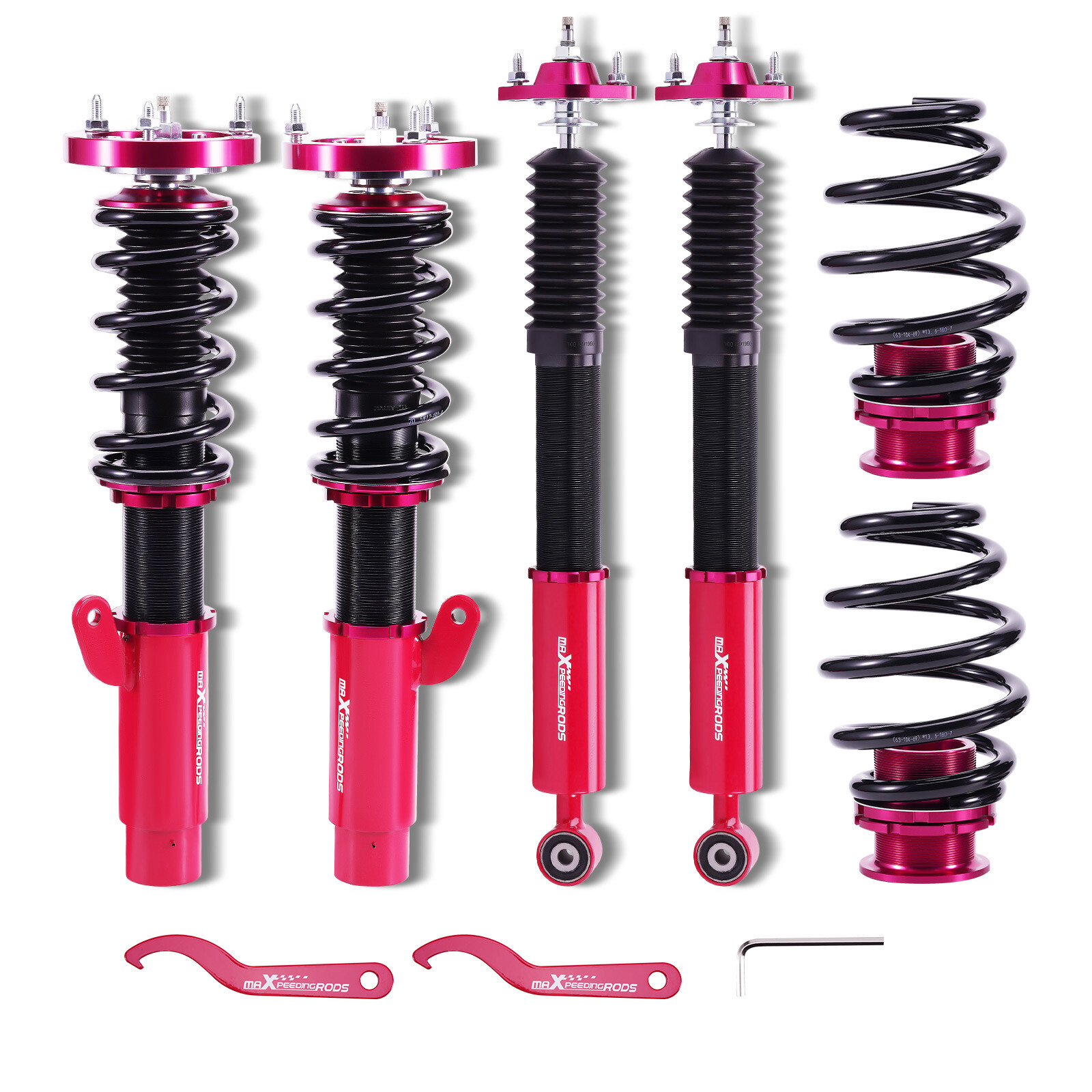 Racing Coilover Struts For BMW E46 3 Series Adj. Height & Camber plates ...