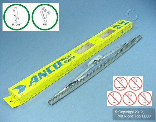 1 Vintage ANCO 21-15 Stainless Steel 15" Windshield Wiper Blade Bayonet ...