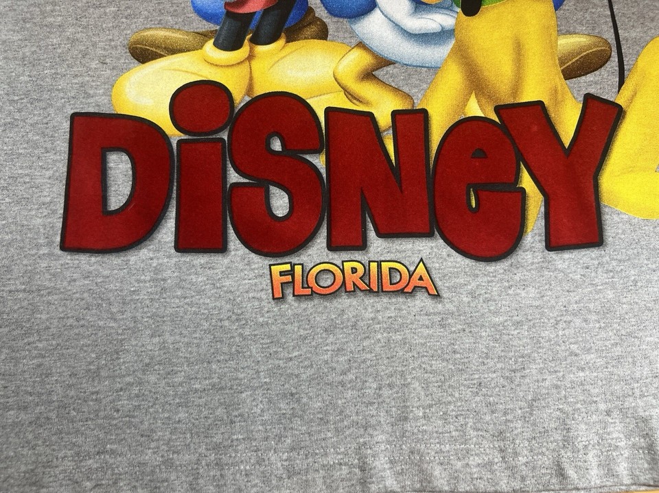 DISNEY Florida Mens Mickey-Mouse,Donald-Duck,Goofy & Pluto Gray Graphic ...