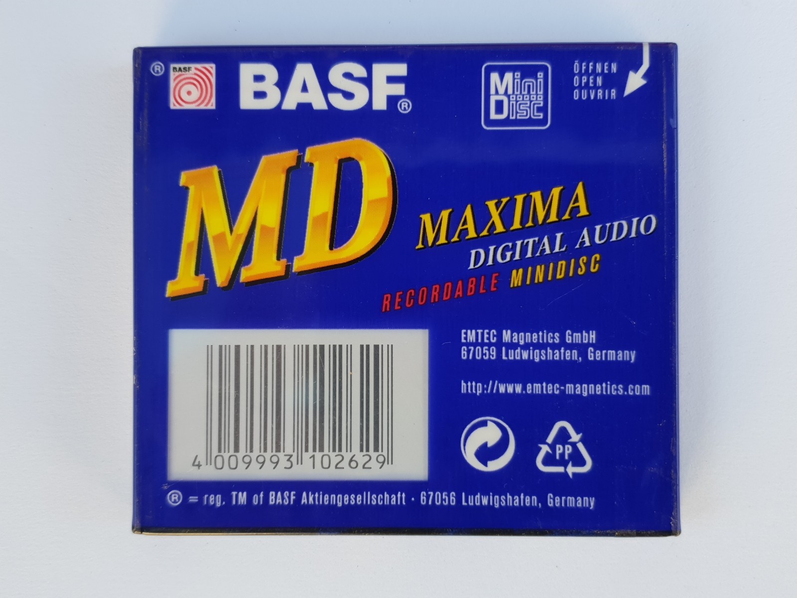 💽 BASF / EMTEC Recordable MINIDISC - 74 Minutes MD MAXIMA for Sony ...