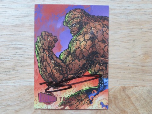 1996 MARVEL ONSLAUGHT THING CARD SIGNED BRETT BOOTH ART, WITH POA | eBay