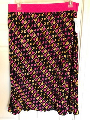 LuLaRoe Jill skirt NWT 2XL black with pink orange arrows | eBay