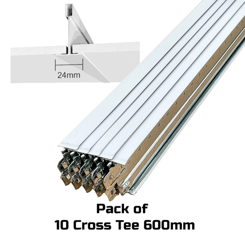 10X WHITE CROSS TEE SECTION 600MM X 24MM SUSPENDED CEILING GRID SYSTEM ...