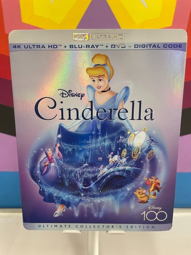Cinderella Disney 4K Ultra HD + Blu-ray + DVD + Digital Code NEW WITH ...