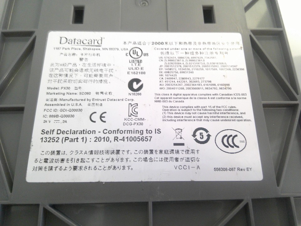 Datacard SD360 PX30 Dual Side ID Card Badge PrinterW/POWER SUPPLY | eBay