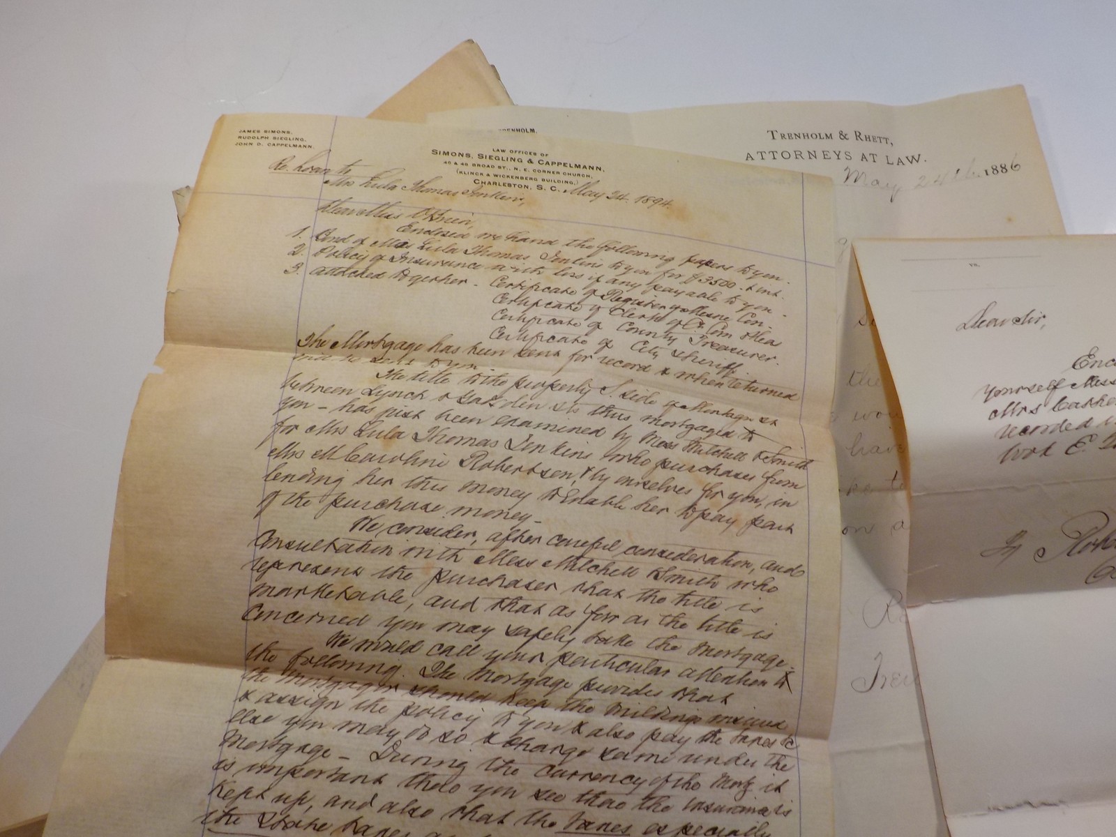 8 Antique Letters 1800s Simons & Siegling Charleston South Carolina ...