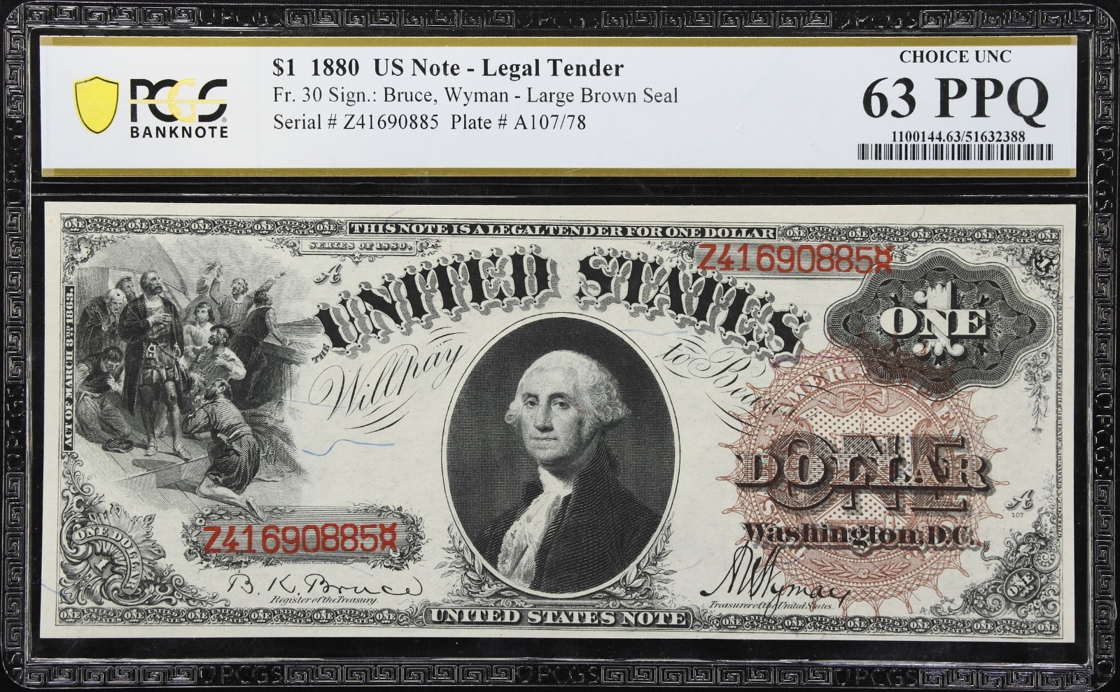 Fr. 30. 1880 $1 Legal Tender Note. PCGS Banknote Choice Uncirculated 63 ...
