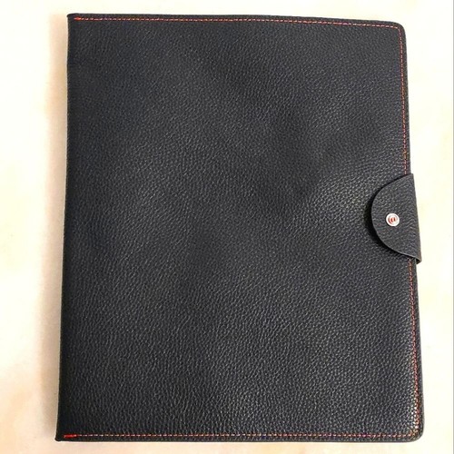 Genuine Black Pebbled Leather portfolio folder with @ symbol | eBay