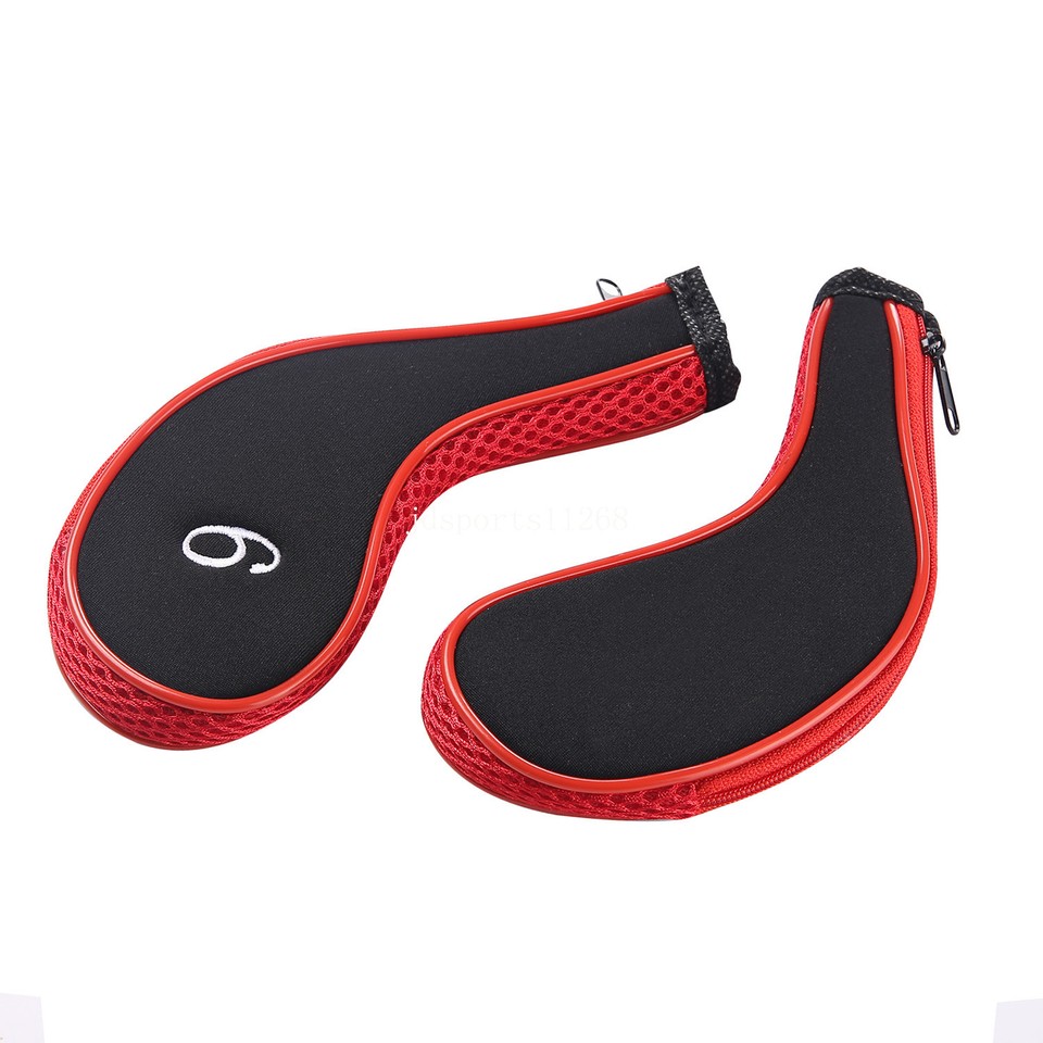 10pcs Red/Black Neoprene Zipper Golf Club Iron Head Covers Fit All ...