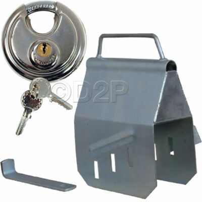 ANTI-THEFT HITCH LOCK COVER + PADLOCK HITCHLOCK TRAILER BOX COUPLING ...