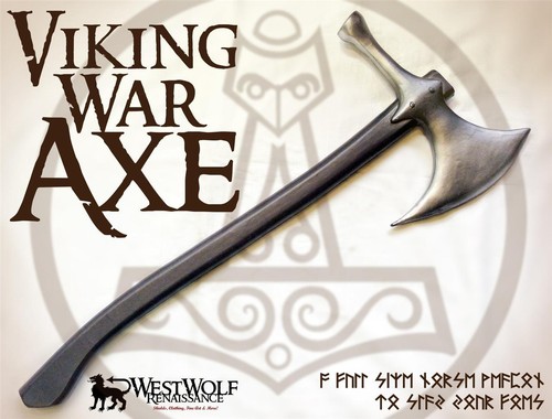 VIKING WAR AXE -- sca/larp/medieval/cosplay/lotr/norse/dwarven/sword ...