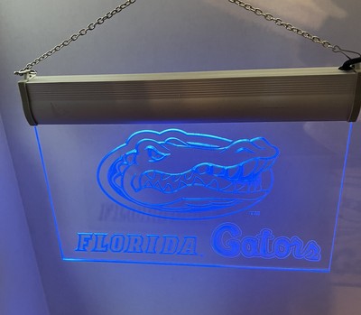 FLORIDA GATORS ACRYLIC LED SIGN LIGHT LAMP UNIVERSITY MAN CAVE GAME ...