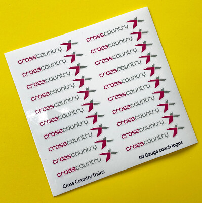 OO Gauge Model Railway 'CROSS COUNTRY' LOGO High Detail stickers decals ...