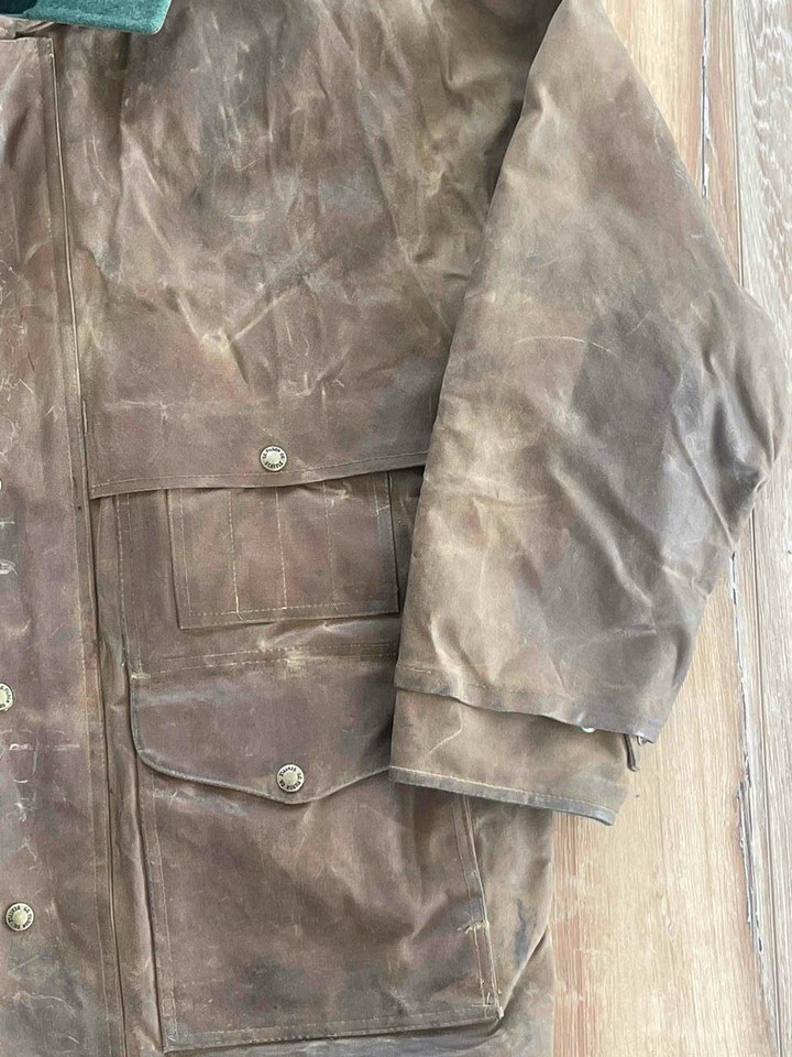 FILSON Tin Cloth Packer Coat Waxed Cotton Canvas Jacket M/L Mackinaw ...