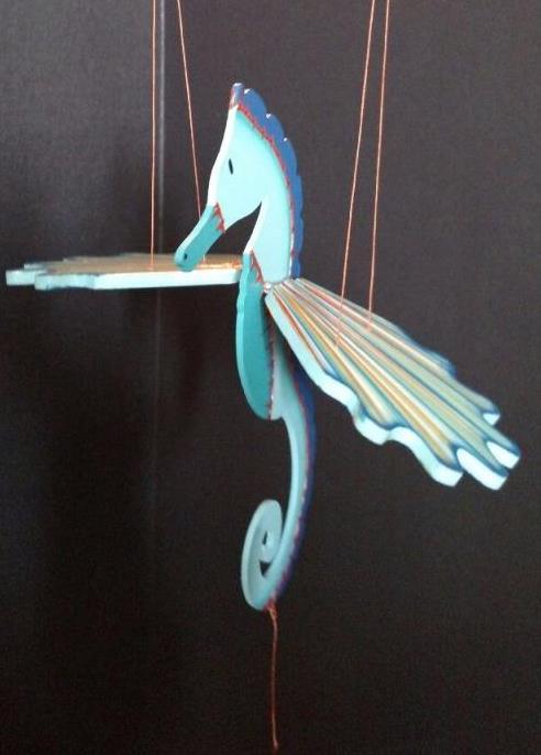 Flying Seahorse Blue Mobile Sea Shore Decor Colombia Fair Trade Hand ...