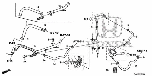 NEW Heater Pipe FOR HONDA ACCORD CRV ODYSSEY 19510-R40-A50 19510R40A50 ...