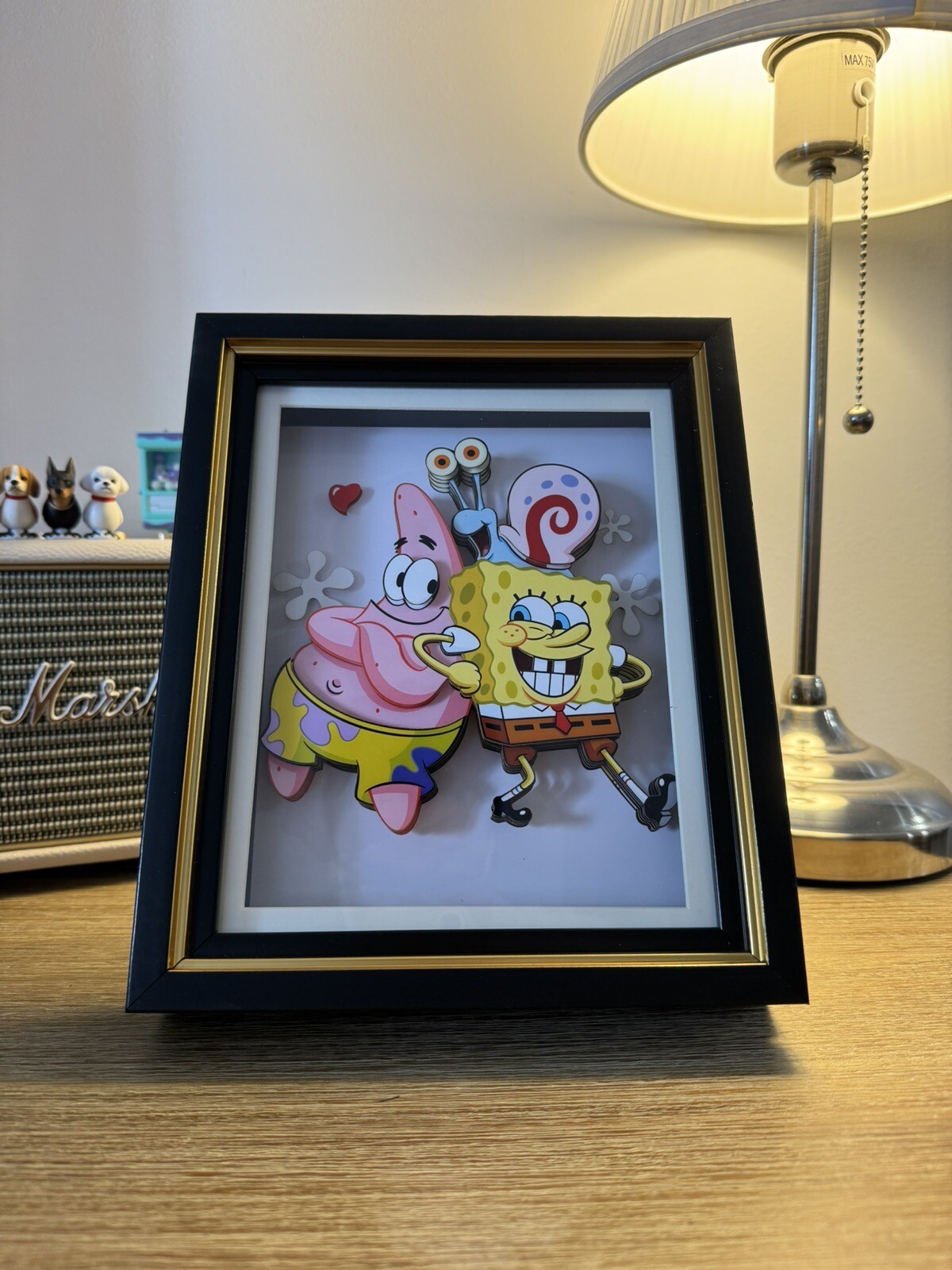 Spongebob and Patrick 3D Art Picture Frame Bedside Home Deco Prints Kid ...