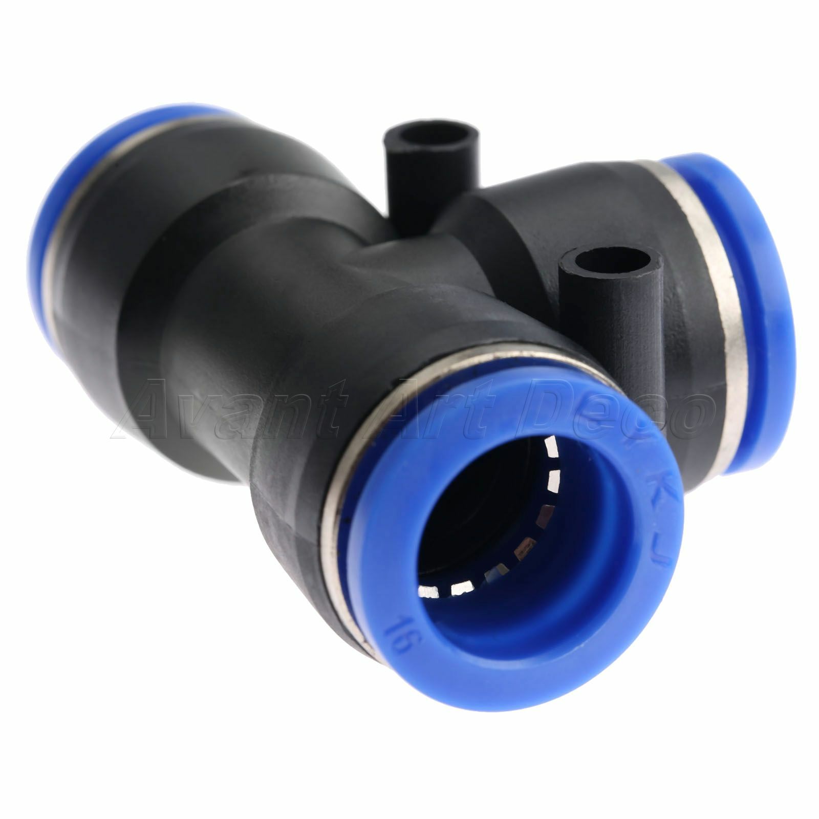 3 Way PE4-16 Pneumatic Air Quick Fitting Connector Tube Hose Airline T ...