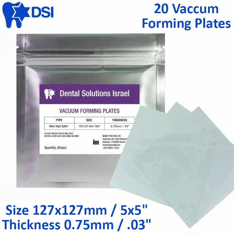 DSI Dental Clear Hard Orthodontic Retainer Splint Vacuum 20 Plates 0 ...