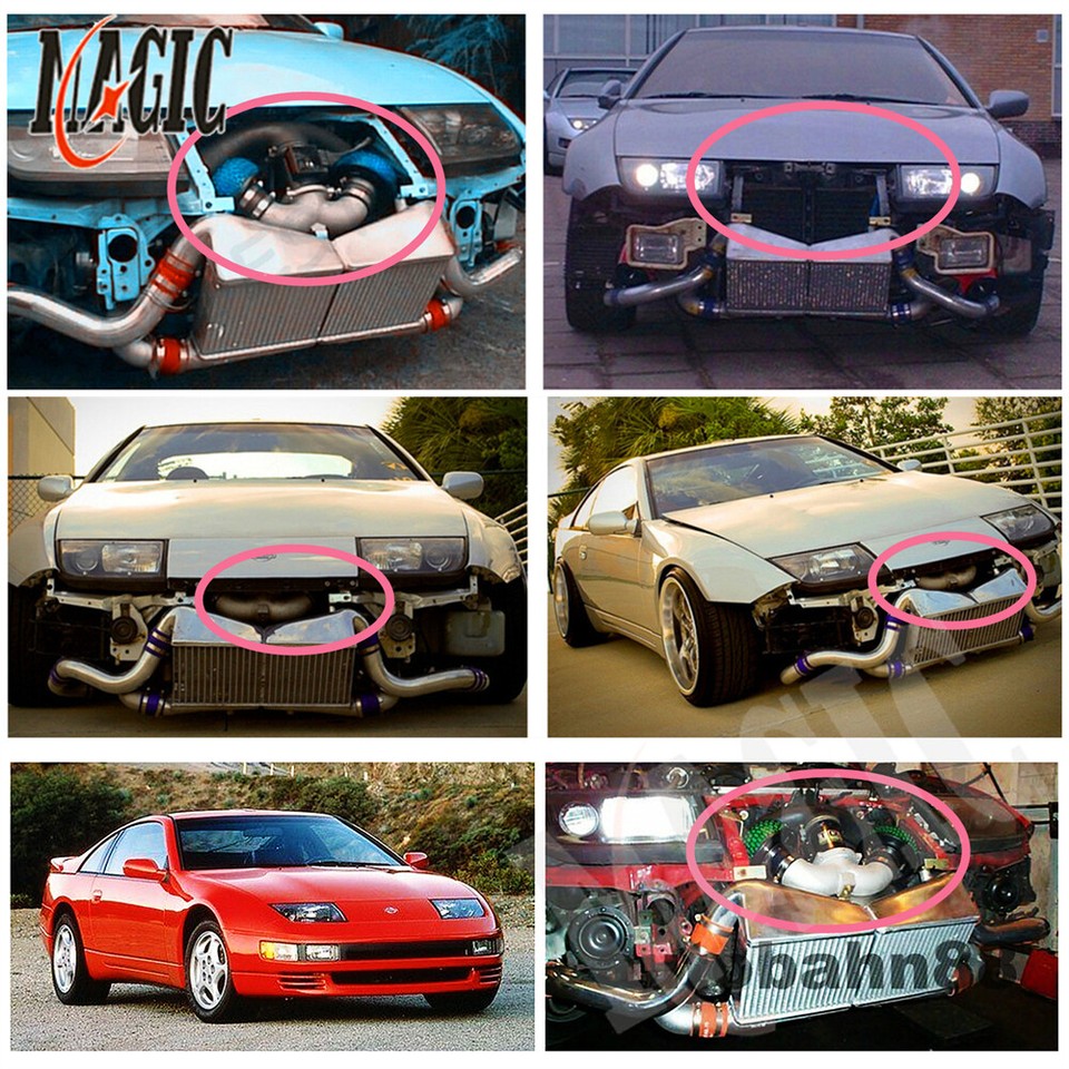 DUAL PIPED AIR INTAKE TWIN TURBO W/2X FILTER FOR NISSAN 300ZX VG30DETT ...