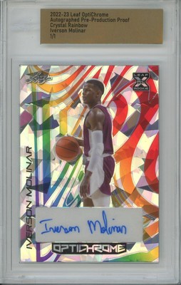 2022 Leaf OptiChrome Proof Crystal Rainbow Iverson Molinar 1/1 Auto RC ...
