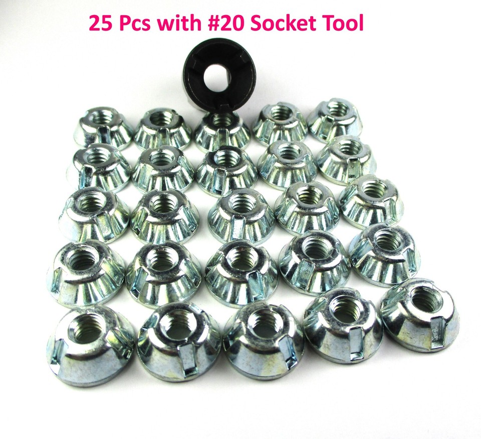 Tri-Groove 1/4" Tamper Proof Security Nut Anti-Theft Fasteners & #20 ...