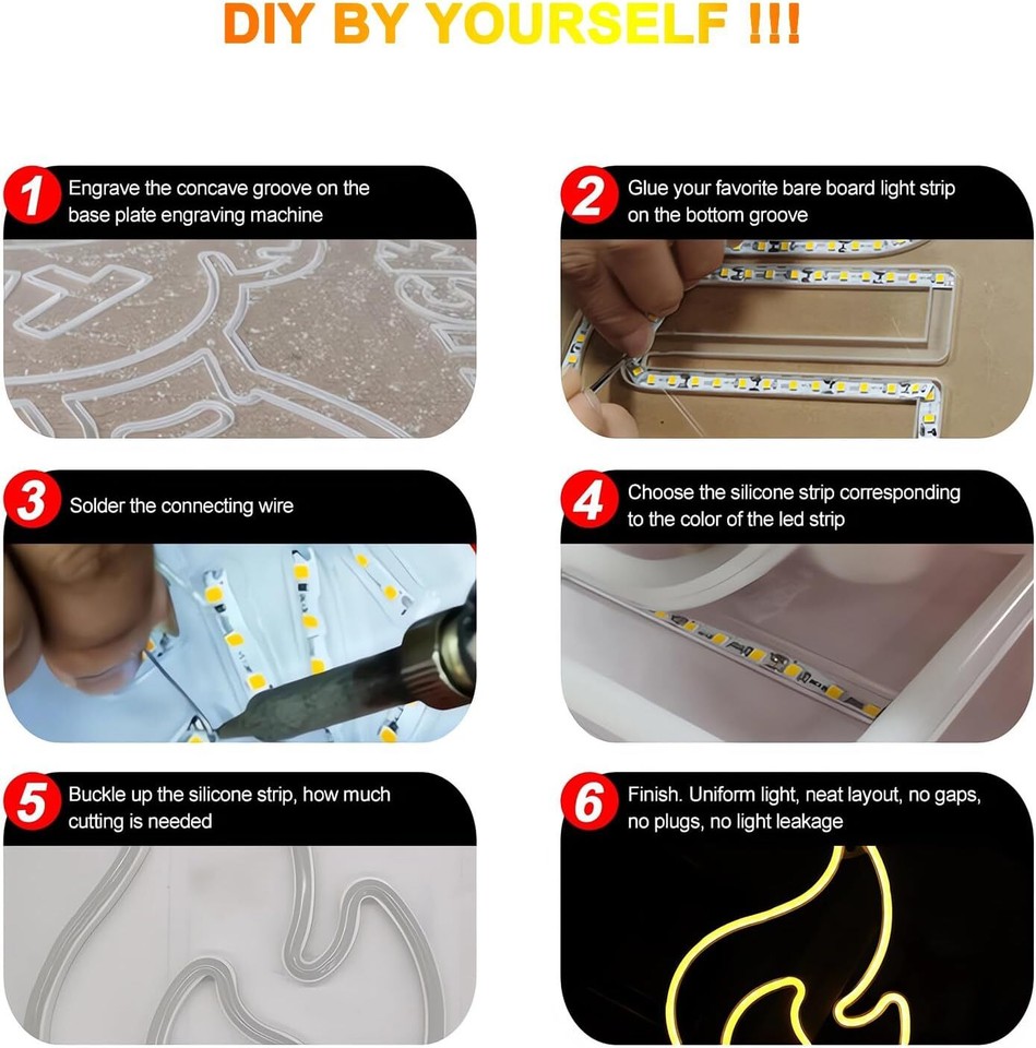 Separated Neon Flexible LED Light Strip Cover Silicone Bendable Outdoor ...