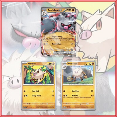 Pokemon TCG: Annihilape EX Mankey Primeape Set of 3 Primeape Evolution ...